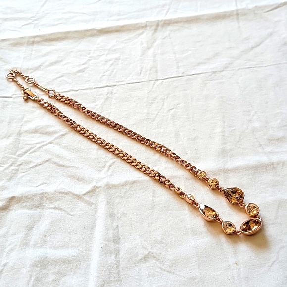 Givenchy | Jewelry | Givenchy 44 Rose Tone With Amber Tear Drop And ...